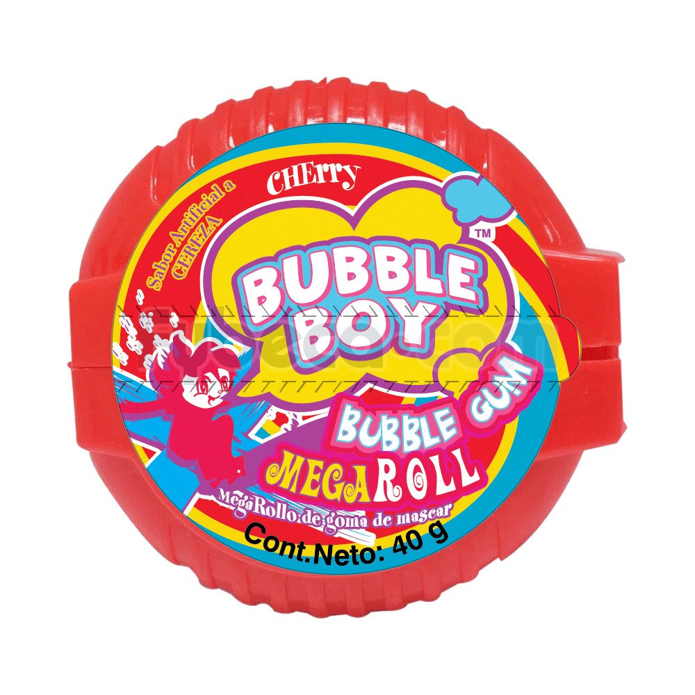 Chicle Bubble Boy Mega Roll 40G C/6 - | Fybeca