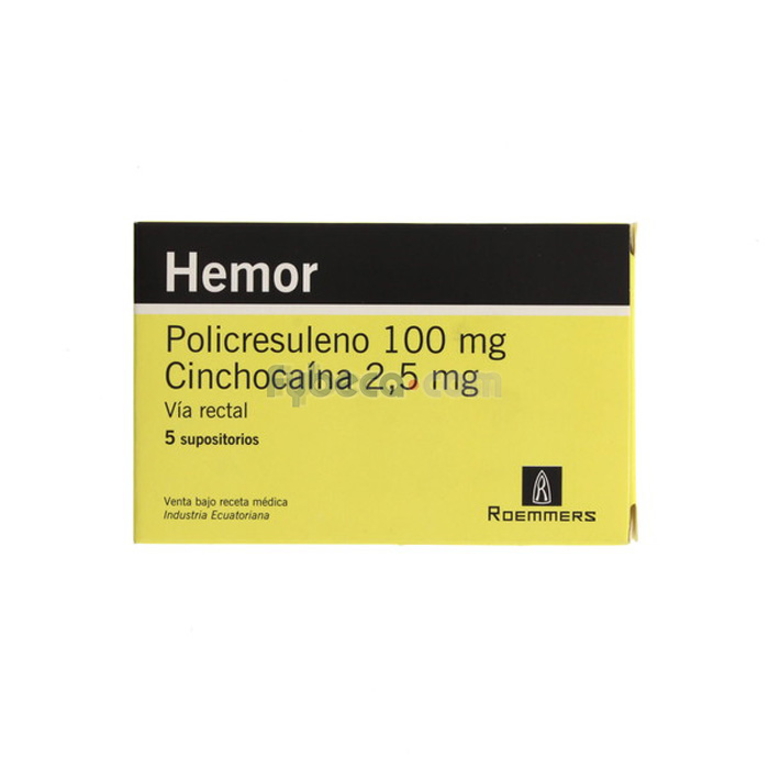 Hemor Supositorios C/5 Suelta | Fybeca