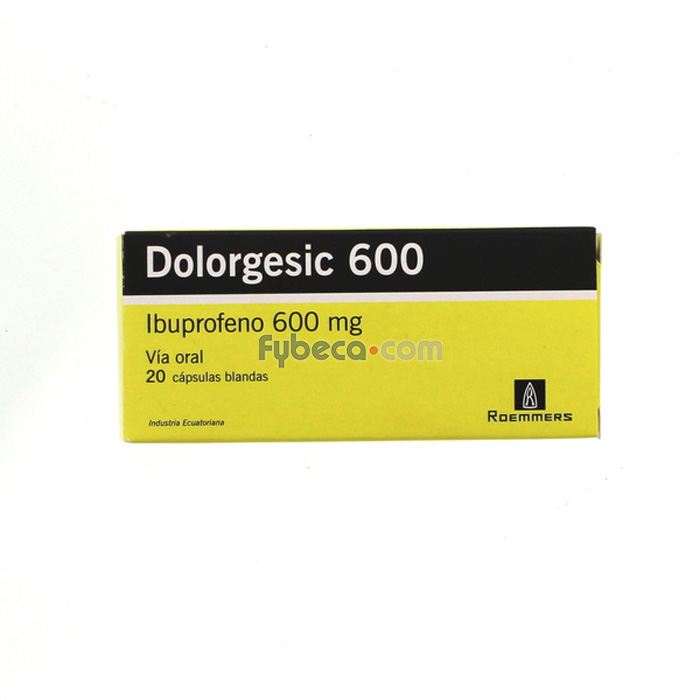 Dolorgesic Caps Blandas 600 Mg. C/20 Suelta | Fybeca