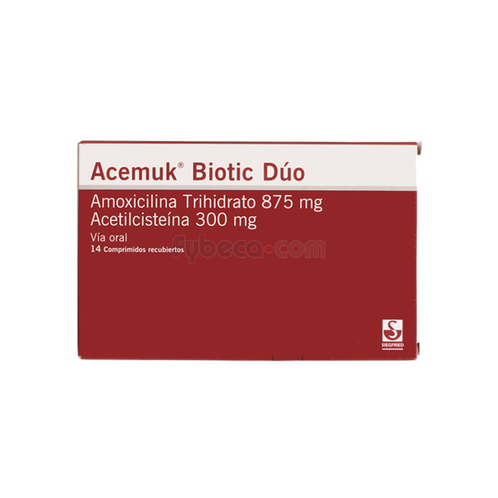 Acemuk Biotic Dúo 875 / 300 Mg Unidad | Fybeca