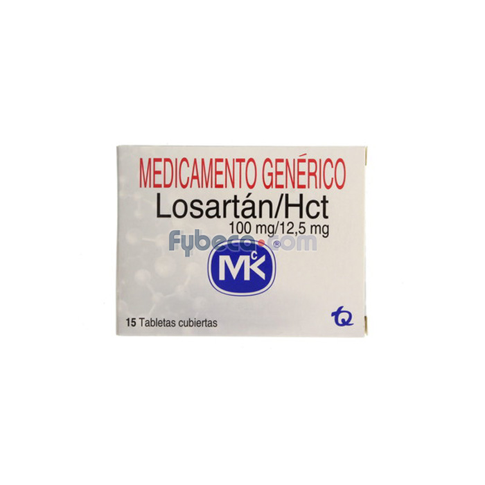 Losartan Hct (Mk) Tabs. Recub. 100/12.5Mg C/15 Suelta | Fybeca
