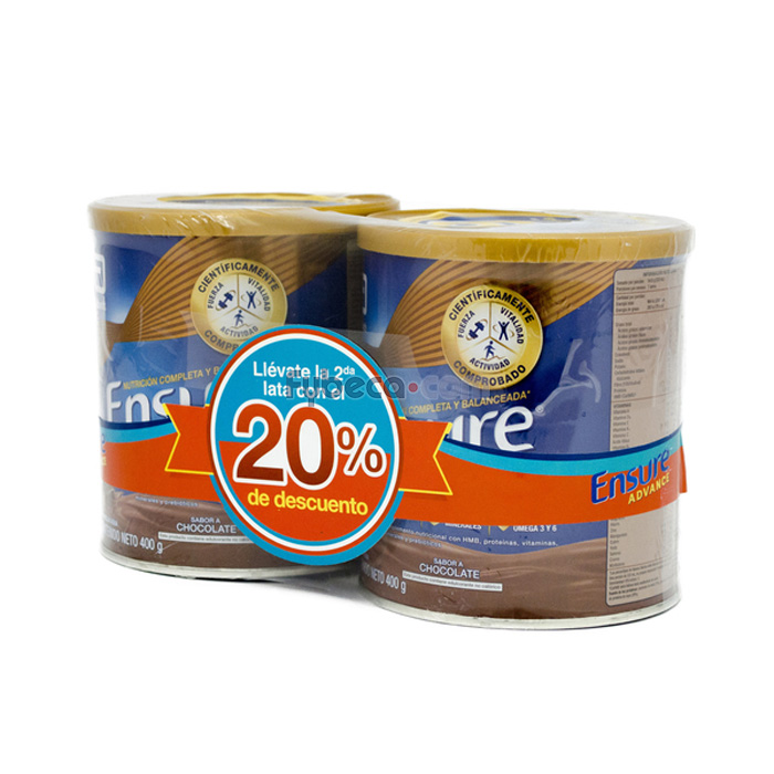 Ensure Advance Chocolate 400 G Paquete | Fybeca