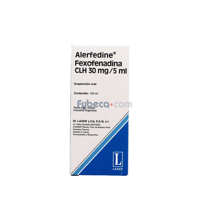 Alerfedine Suspension Frasco 30 Mg/150 Ml | Fybeca
