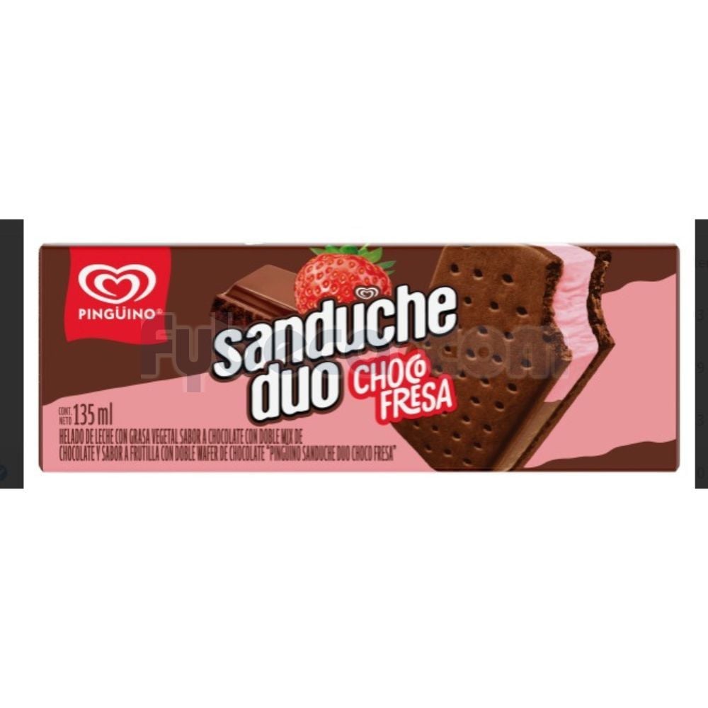 HELADO PINGUINO PALETERIA SANDUCHE CHOCO FRESA 135ML