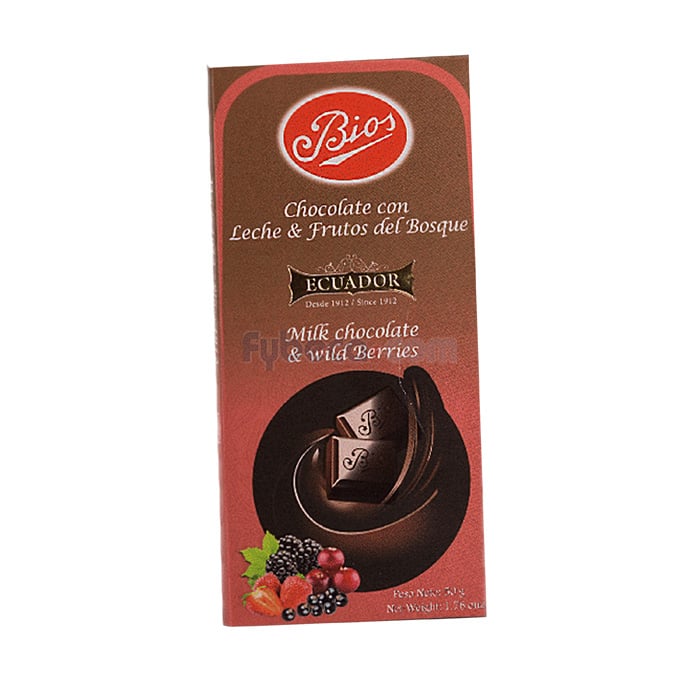Chocolate Bios Con Leche Y Frutos Del Bosque 50 G Unidad | Fybeca