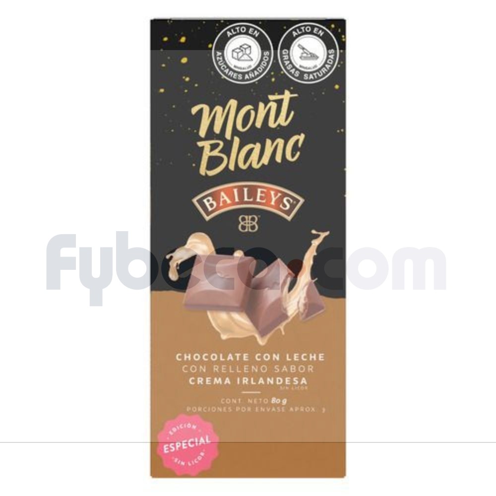 Chocolate Montblanc Sabor Crema Irlandesa 80G | Fybeca