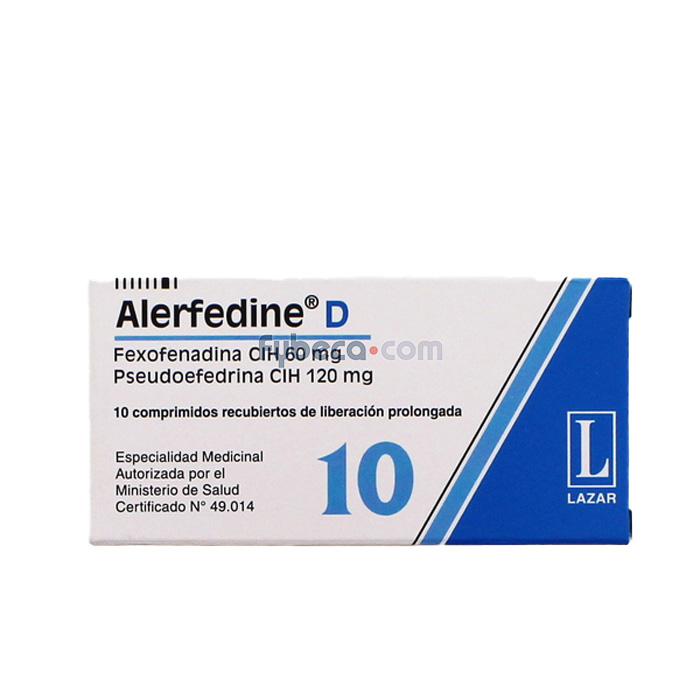 Alerfedine D Comprimidos C/10 Suelta | Fybeca