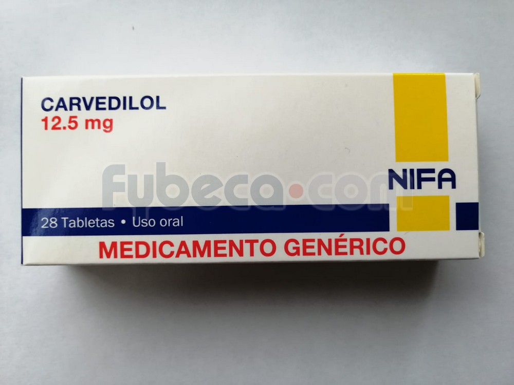 Carvedilol 12,5 Mg (Nifa) Tabs Suelta X 28 Suelta | Fybeca