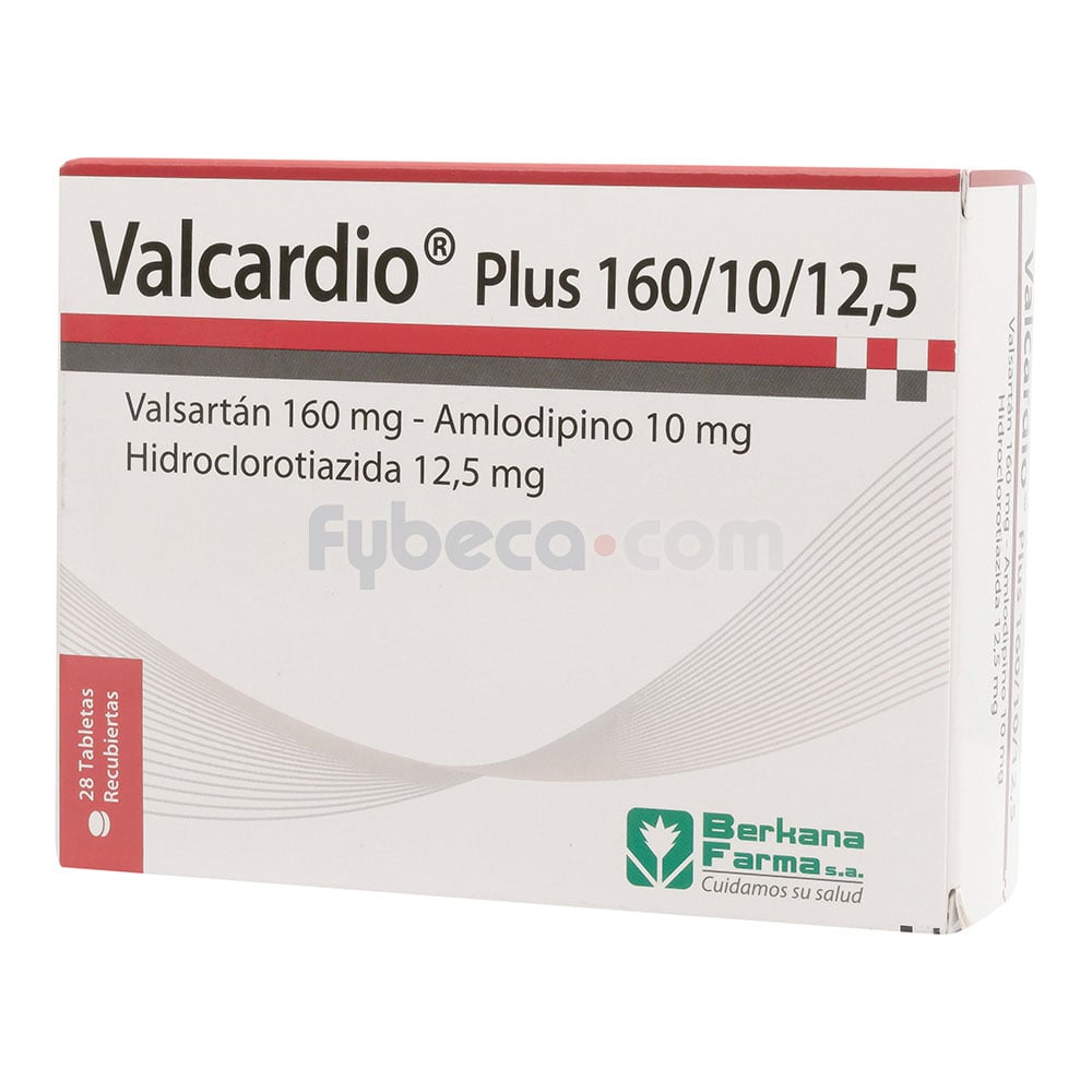 Valcardio Plus 160/10/12.5 Mg Tabs C/28 - Suelta | Fybeca