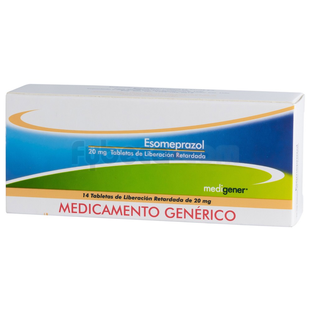 Esomeprazol (.Medigener) Tabs. 20 Mg C/14 Suelta | Fybeca