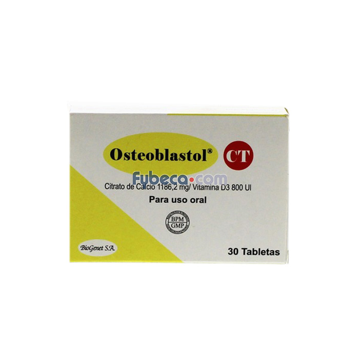 Osteoblastol Ct Tabs C/30 Calcio+Vitamina D Suelta | Fybeca