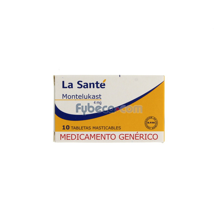 Montelukast (La Sante) Tabs. Masticables 4 Mg C/10 Suelta | Fybeca